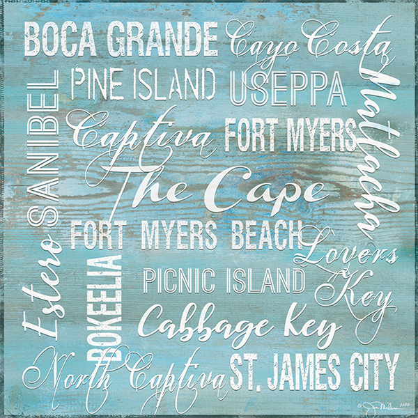 Custom Coastal Word Collage Canvas – Art On Locations